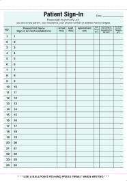 Patient Sign In Sheets HIPAA Compliant (Green) | Cut Sheet Labels